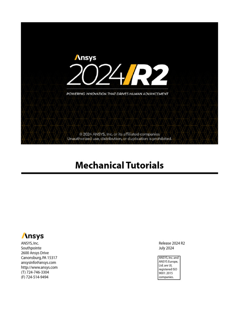ANSYS Mechanical Tutorials 2024 R2 | PDF | Fracture | Trademark