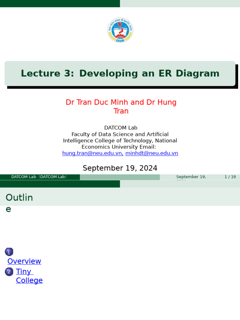 DBMS Lecture 3 Developing An ER Diagram | PDF | Databases | Data Management