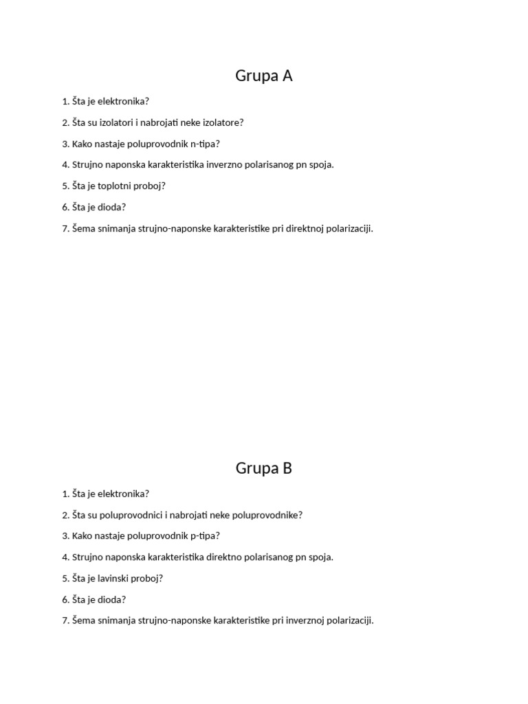 Elektronika Pitanja | PDF