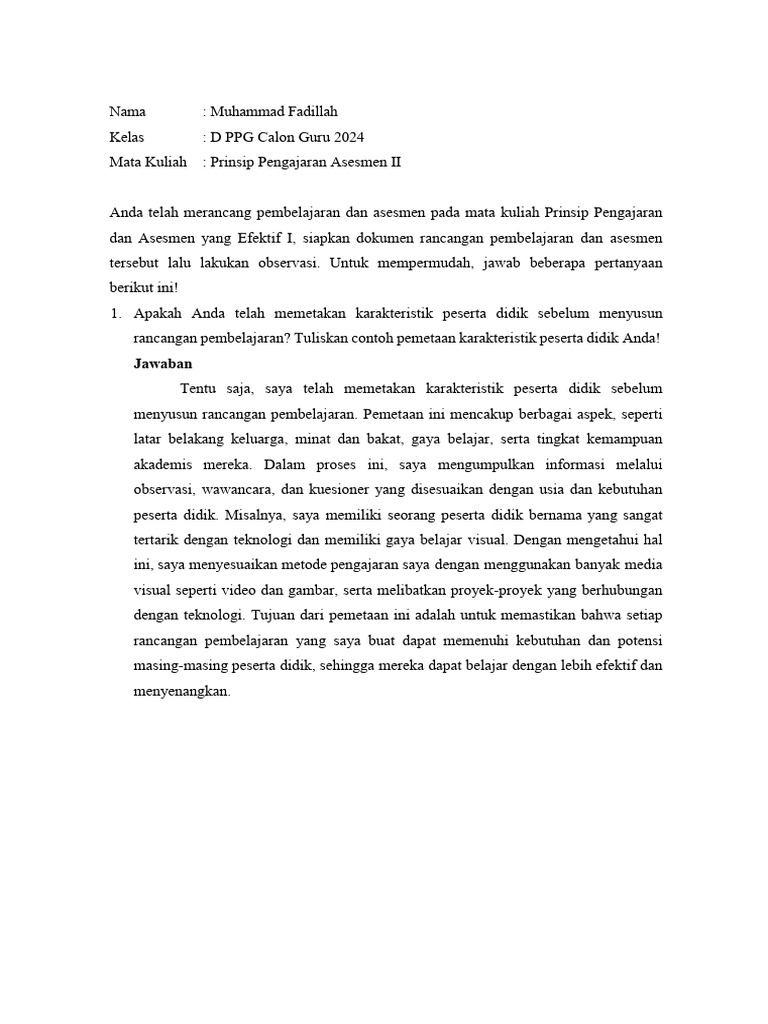 T1. Mulai Dari Diri - Muhammad Fadillah - PPA II | PDF