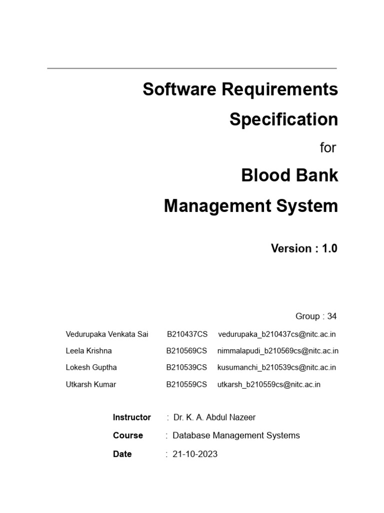 DBMS Project SRS | PDF | Databases | World Wide Web