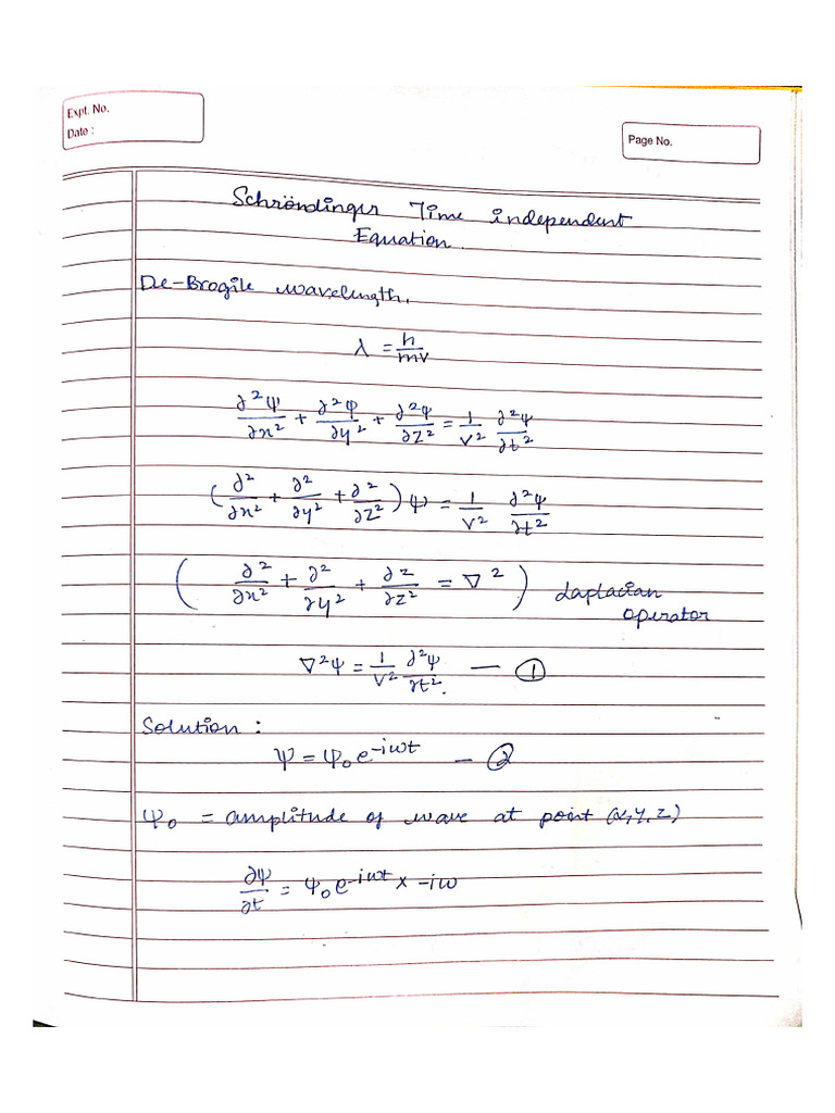 Schrodinger Time Dependent and Independent | PDF