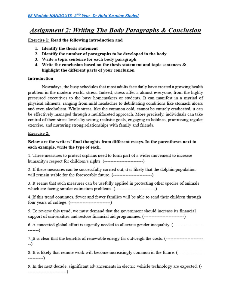 Assignment 2-EE 2nd Year | PDF