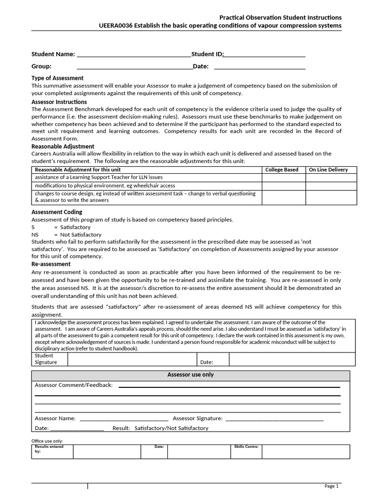 Practical Assessment for UEERA0036 | PDF | Risk | Regulatory Compliance