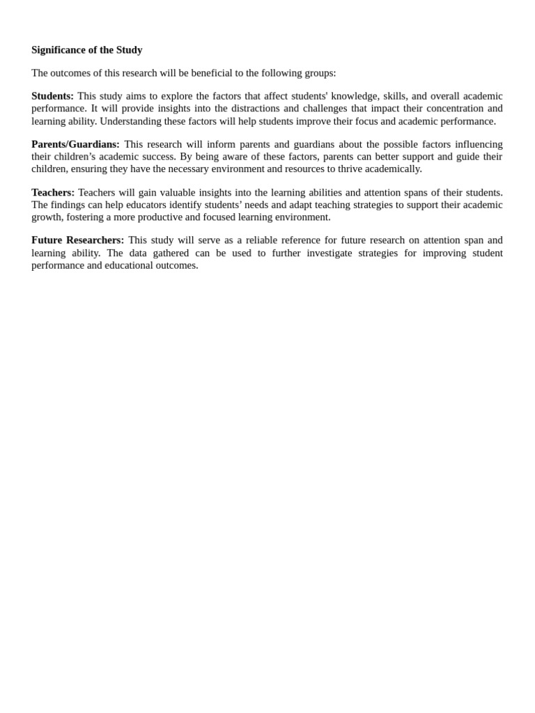 Attention Span | PDF