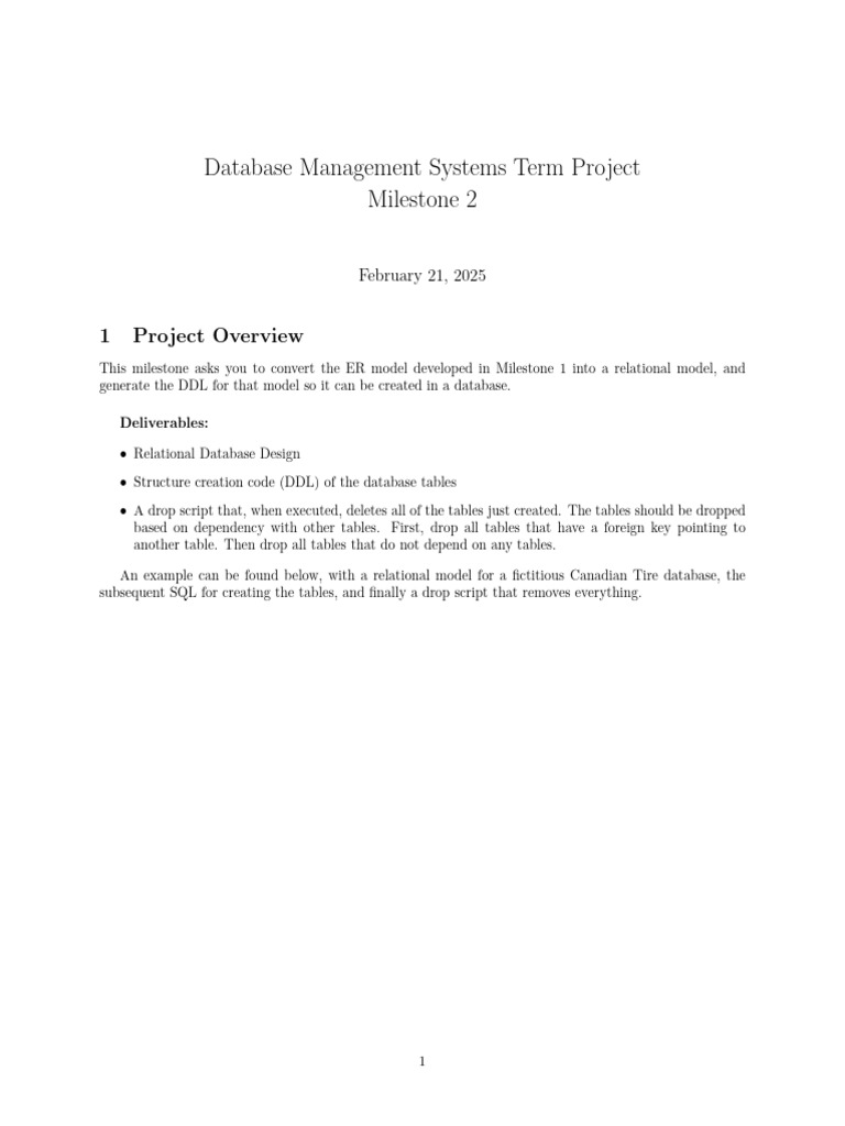 BSAD 384 TermProject - Milestone2 | PDF | Relational Model | Data Management Software