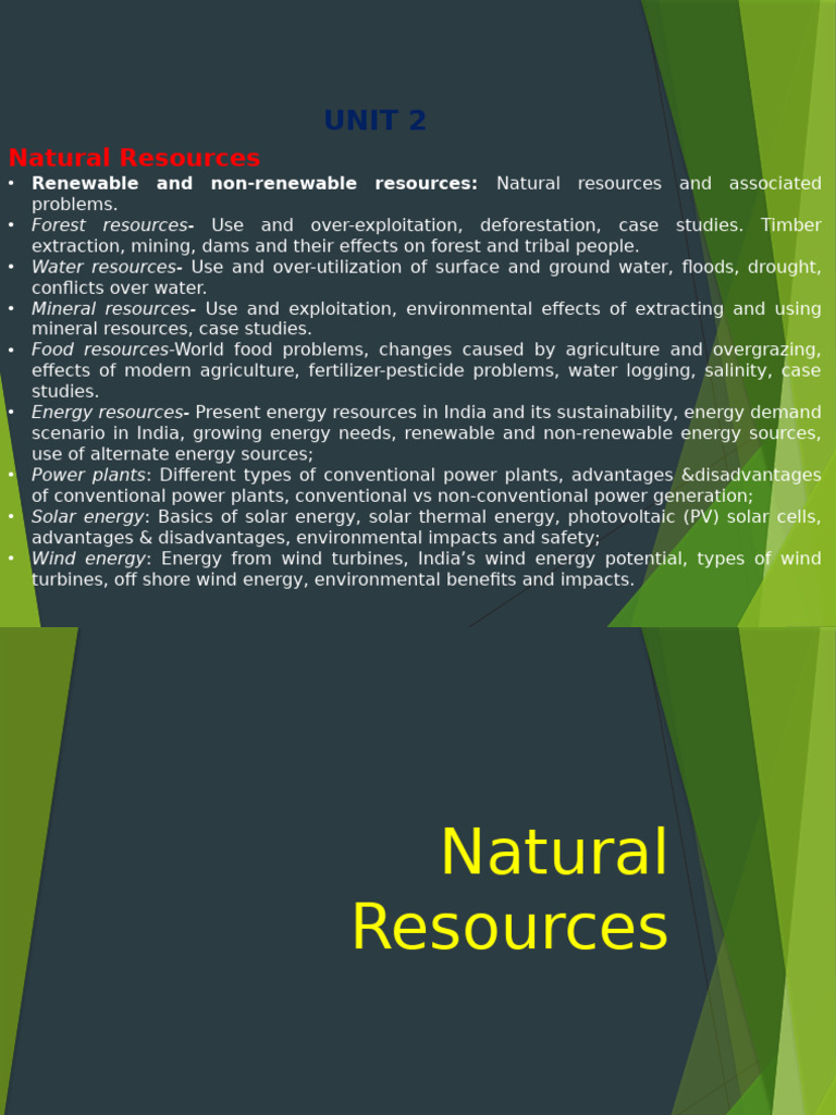 Lecture - 3 - Natural Resources | PDF | Erosion | Groundwater