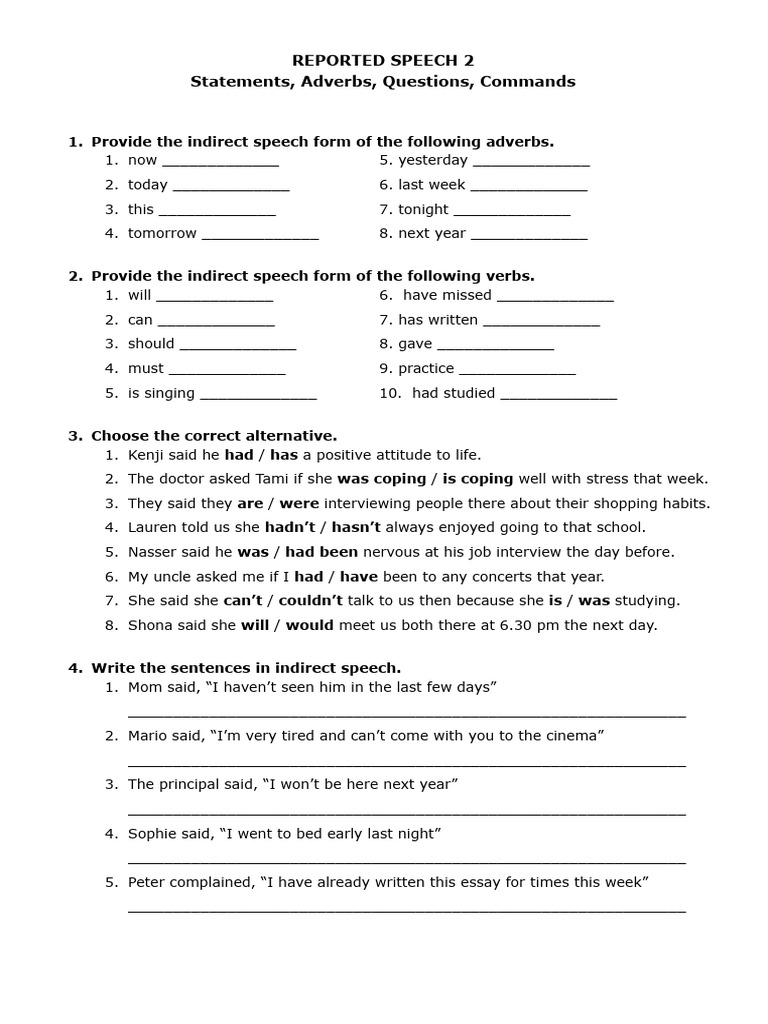 Reported Speech 2 | PDF | Linguistic Morphology | Semantic Units
