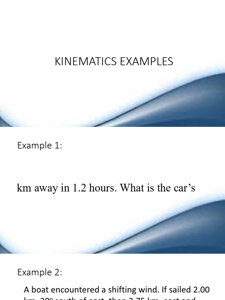 Kinematics Problem Examples and Solutions | PDF