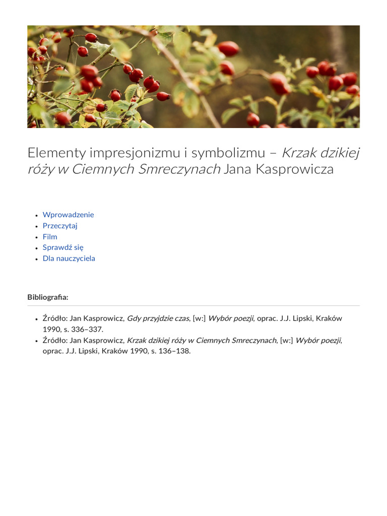 Elementy Impresjonizmu I Symbolizmu Krzak Dzikiej Rozy W Ciemnych ...