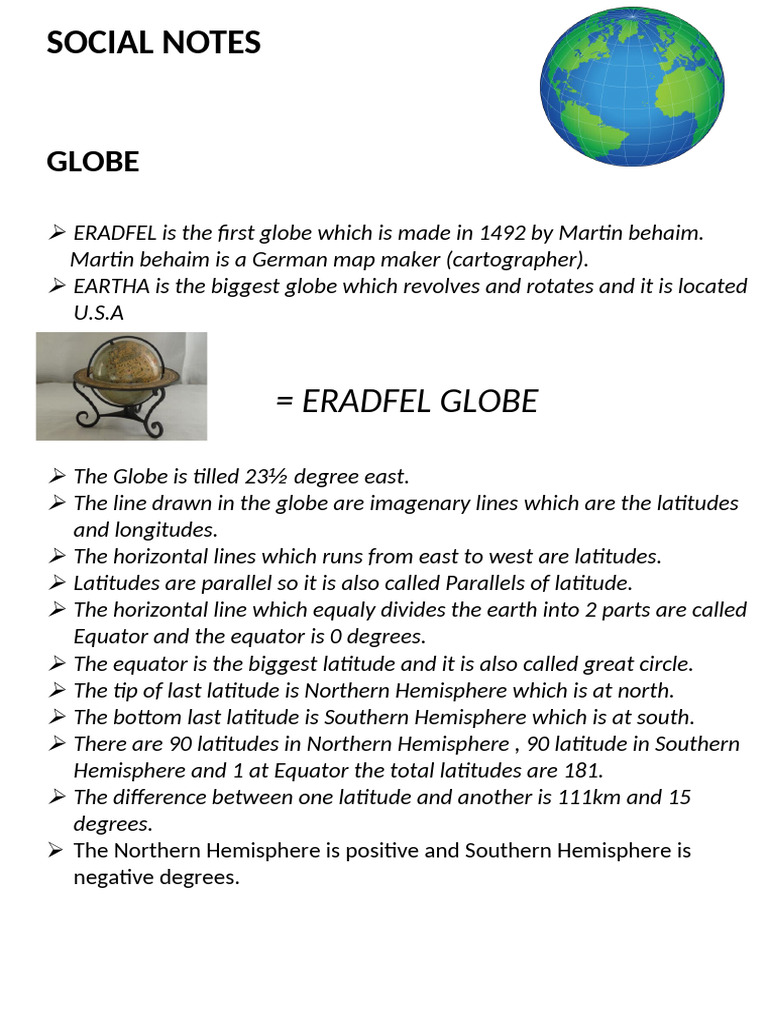 Social Globe Notes | PDF