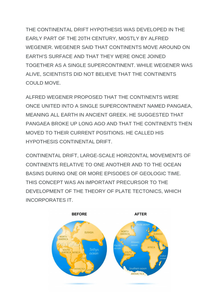 The Continental Drift | PDF | Plate Tectonics | Earth Sciences