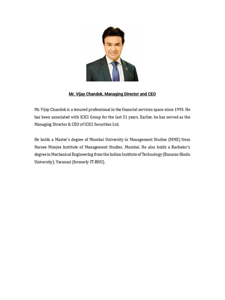 Profile - Mr. Vijay Chandok | PDF