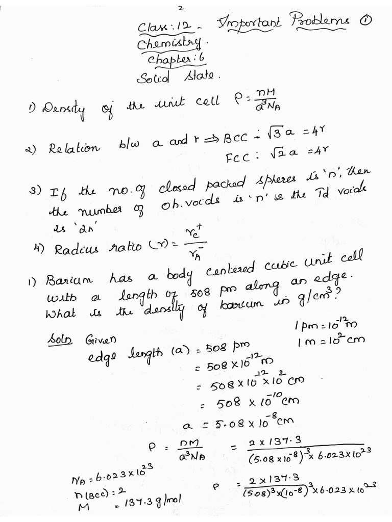 Important Chemistry Problems | PDF