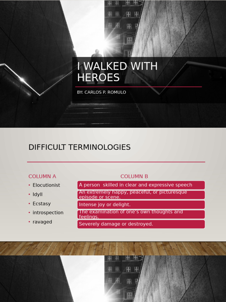 Romulo's Journey in "I Walked with Heroes" | PDF