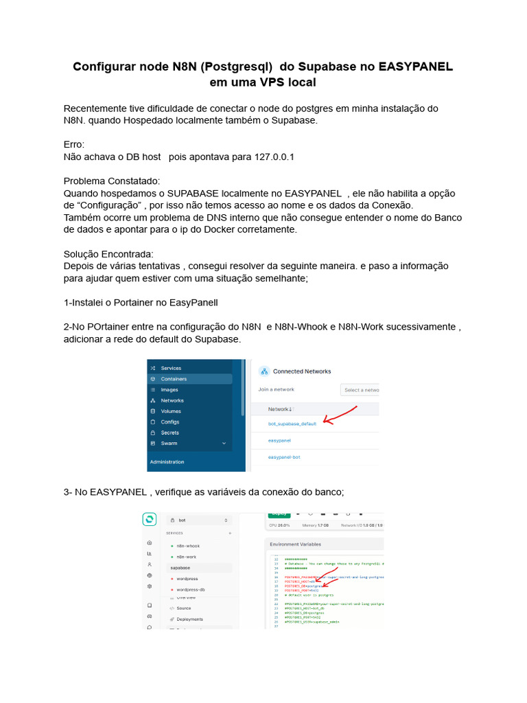 Configurar node N8N Postgresql | PDF