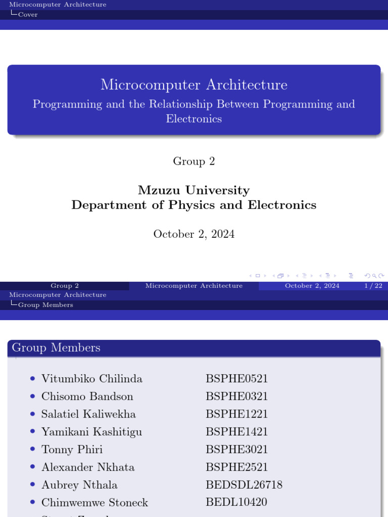 Digital Electronics and Design Presentation-1 | PDF | Assembly Language | Microcontroller