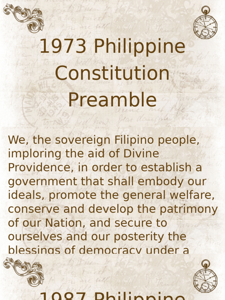 We, The Sovereign Filipino People, Imploring The Aid of Almighty God ...