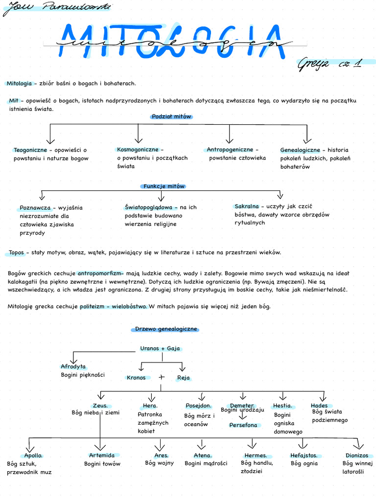 Jan Parandowski, Mitologia Cz1 Grecja | PDF