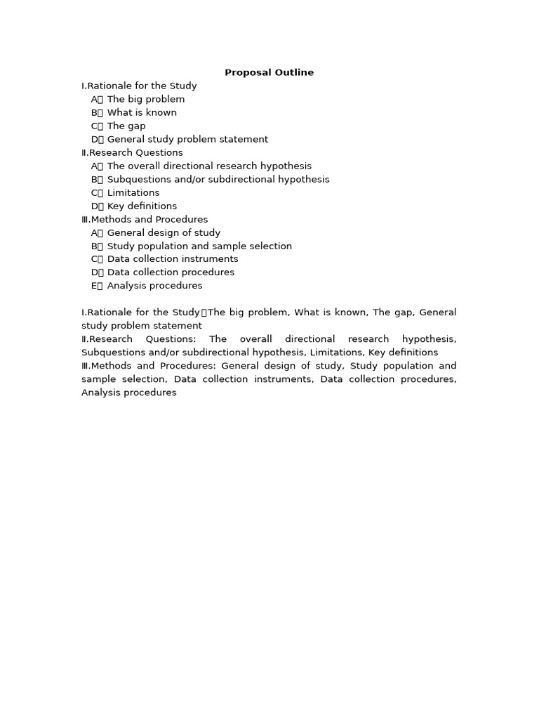 Proposal Outline Structure | PDF