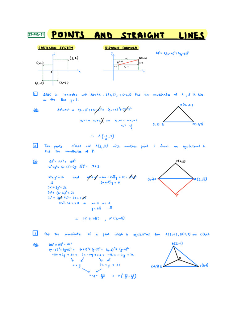 11 WE Points & Straight Lines | PDF