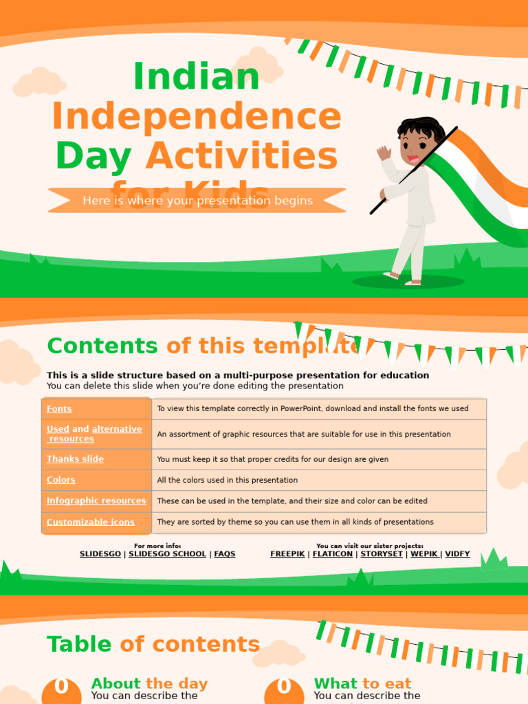 Indian Independence Day Activities For Kids by Slidesgo | PDF | Planets ...