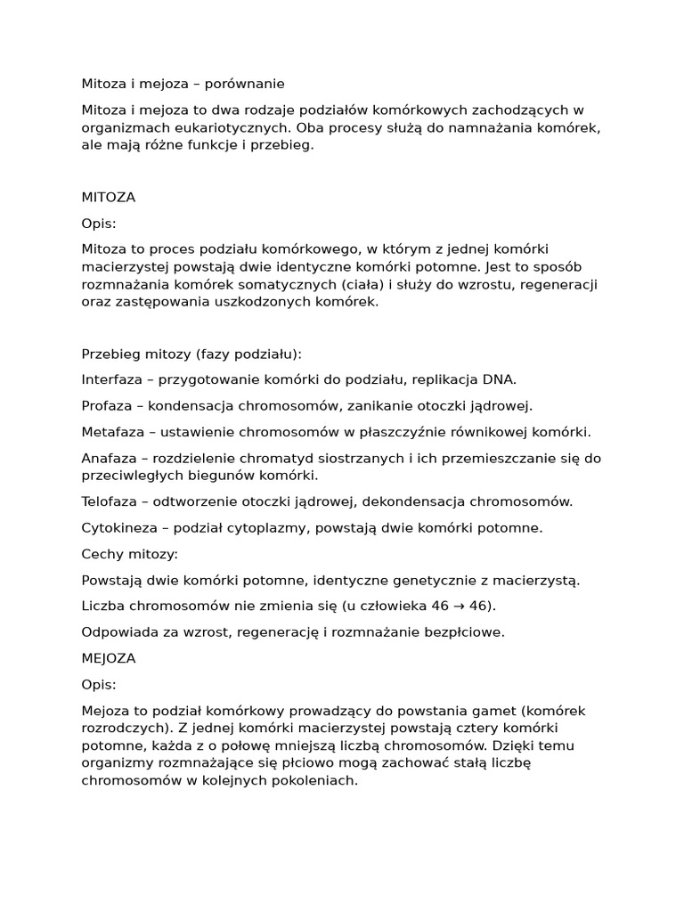 Mitoza I Mejoza | PDF