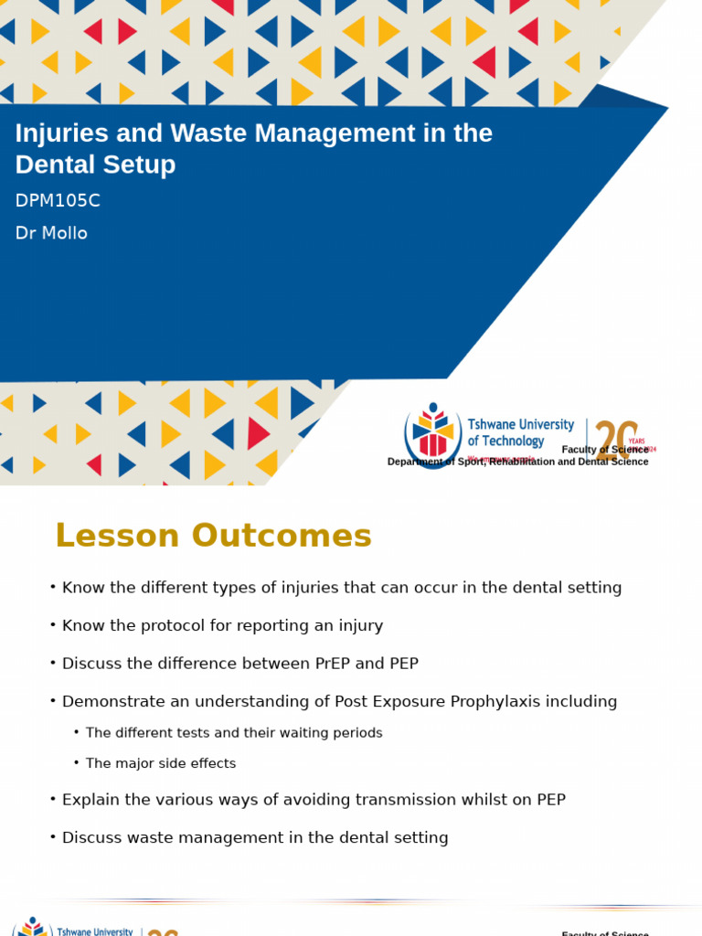 Dental Injury & Waste Management Guide | PDF | Medical Specialties ...
