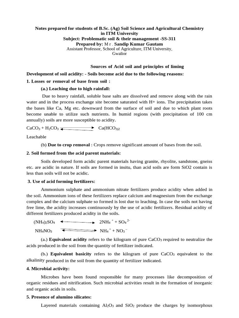 Managing Acid Soils in Agriculture | PDF | Soil | Lime (Material)