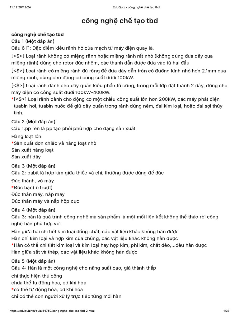 công nghệ chế tạo tbd | PDF