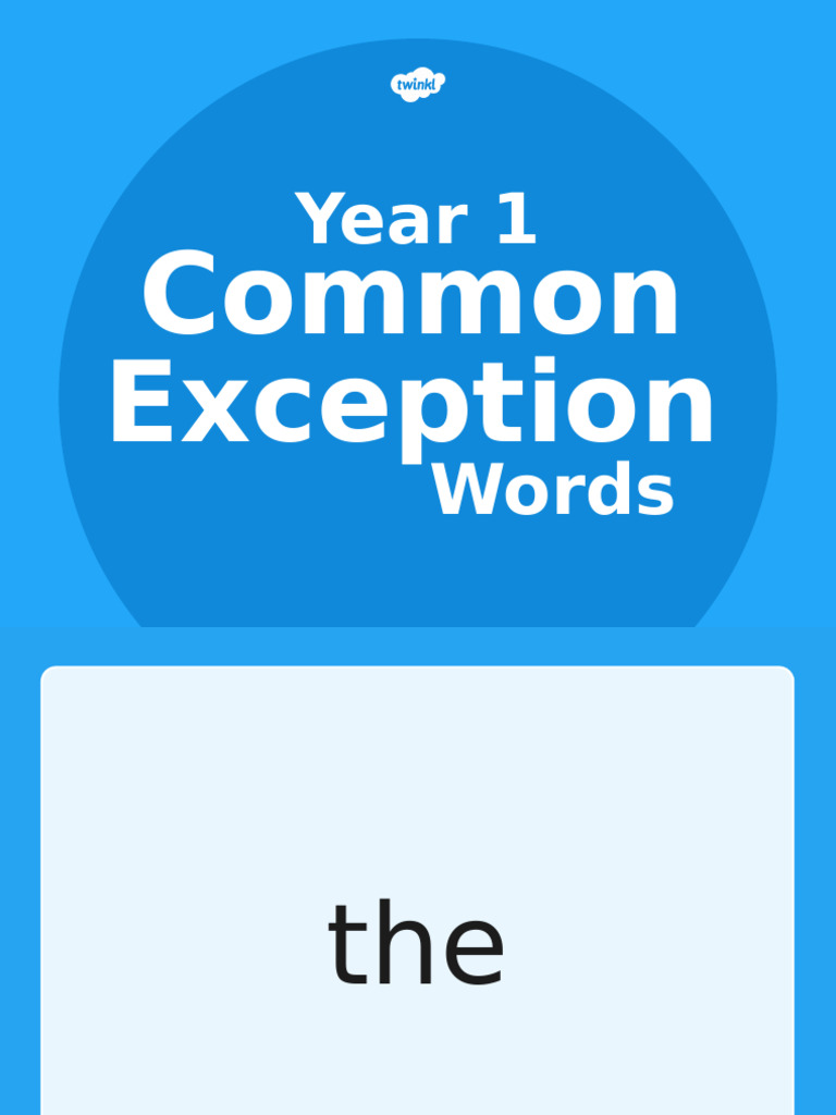 Year 1 Common Exception Words Powerpoint | PDF