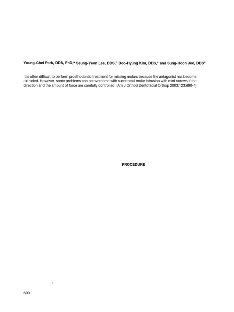 Intrusion of Posterior Teeth | PDF | Dental Implant | Orthodontics