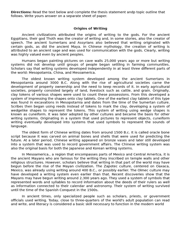 Group Work For Thesis and Outlining | PDF | Writing | Mesopotamia