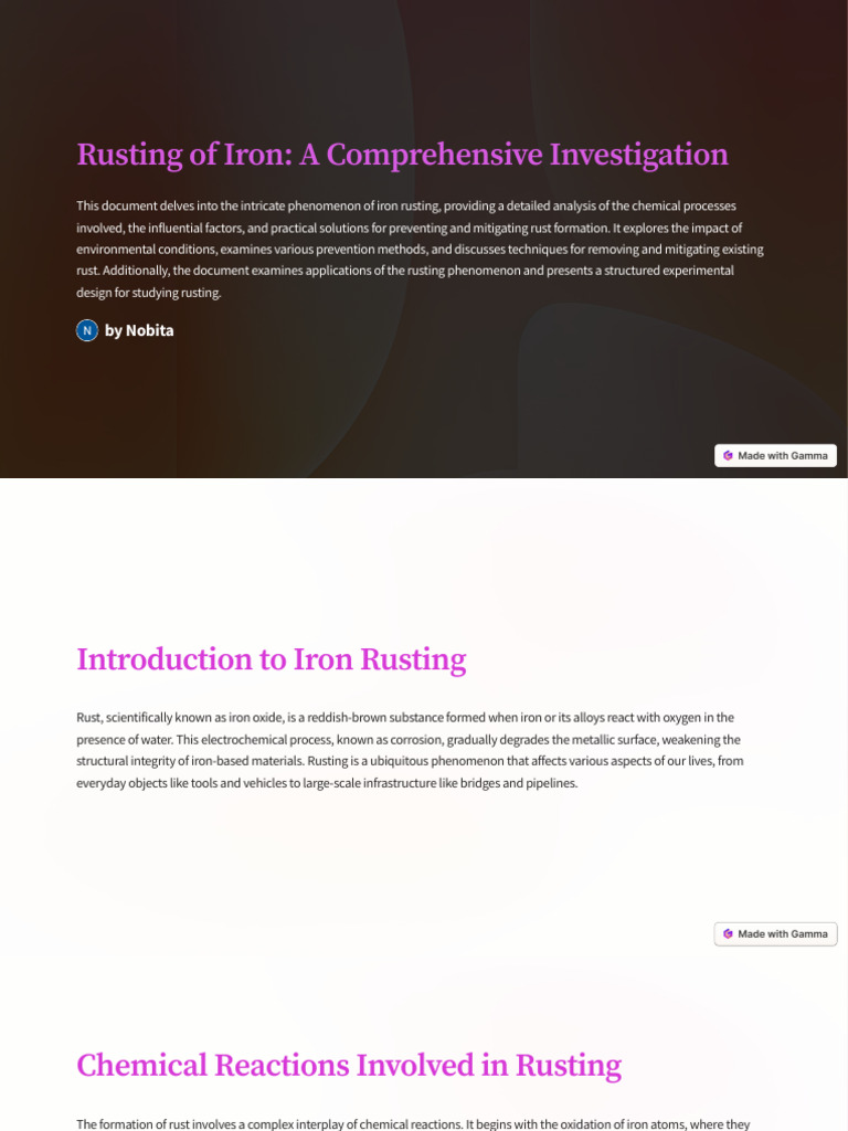Understanding Iron Rusting Dynamics | PDF | Rust | Corrosion