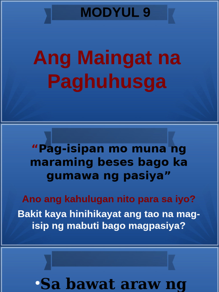 MODYUL 9 Mangat Na Paghuhusga Edited | PDF