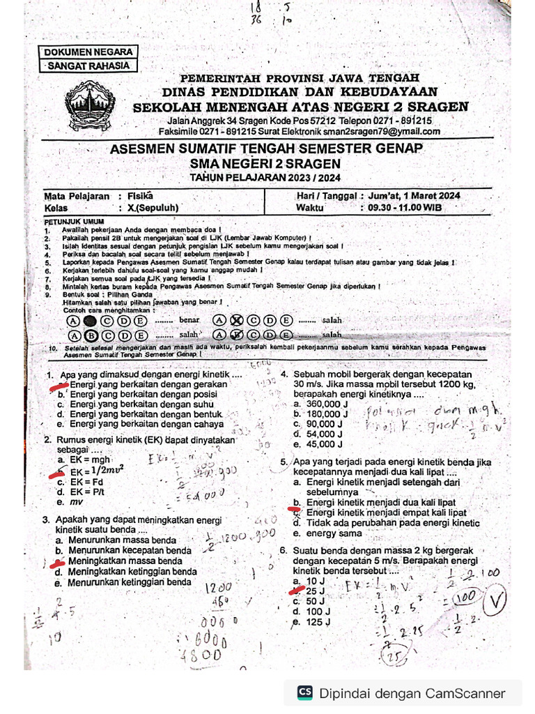 Soal PTS Fisika X - Diedit - Diedit | PDF