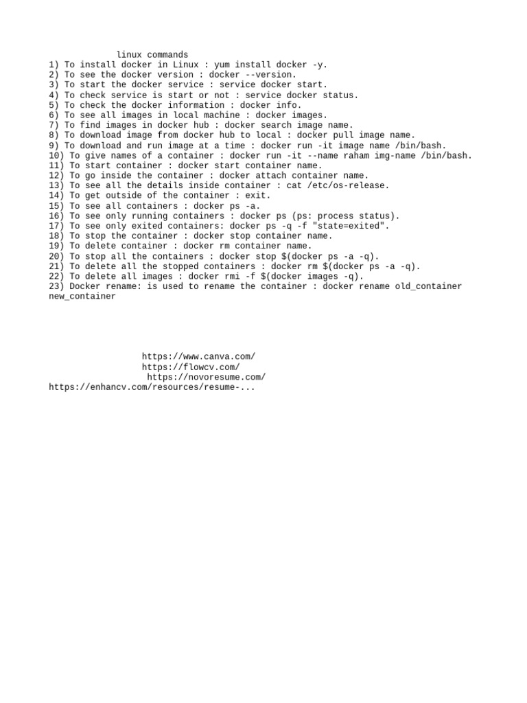 Essential Docker Commands for Linux | PDF