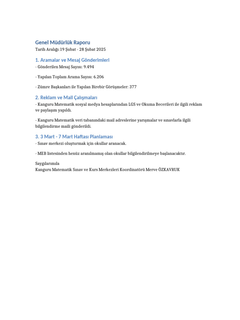 Genel_Mudur_Raporu | PDF