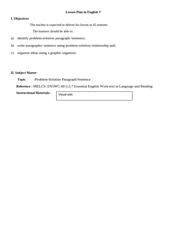 Lesson Plan in English. 1docx | PDF