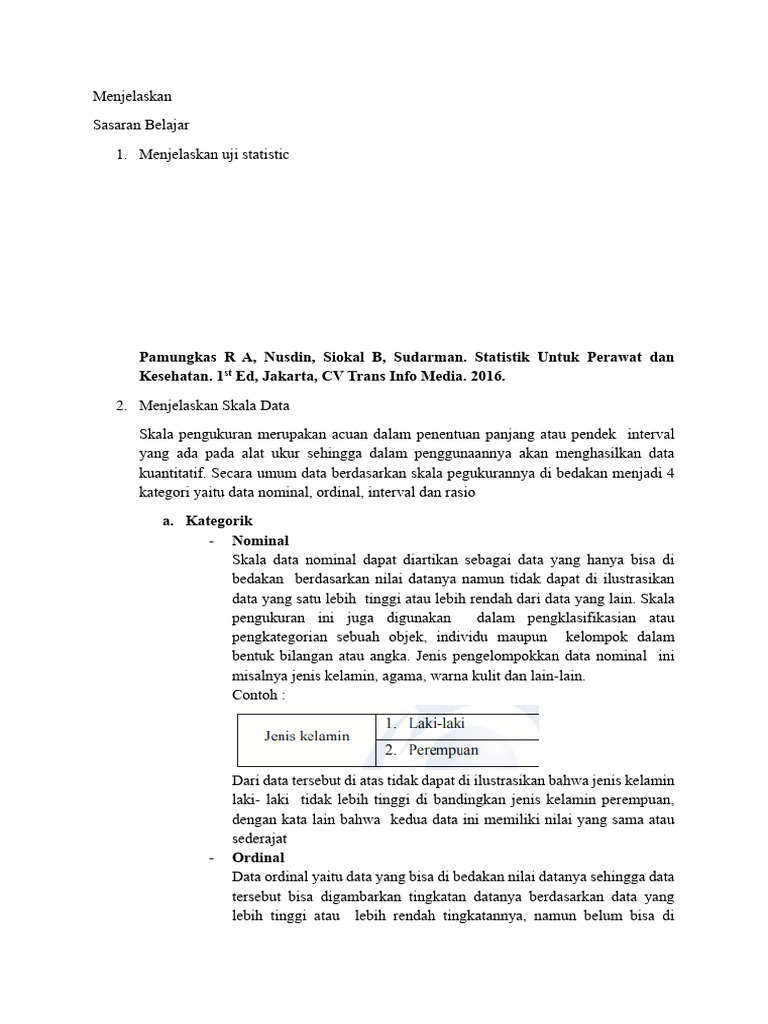 Panduan Uji Statistik dan Skala Data | PDF