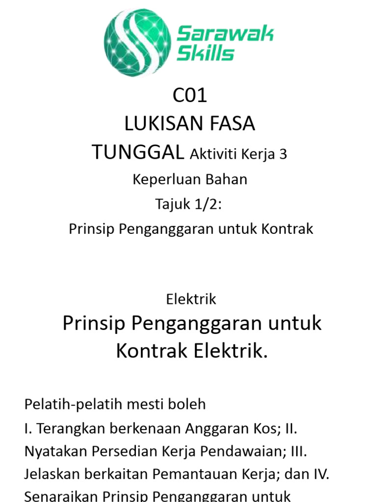 3-1 Prinsip Penganggaran Untuk Kontrak Elekt. | PDF