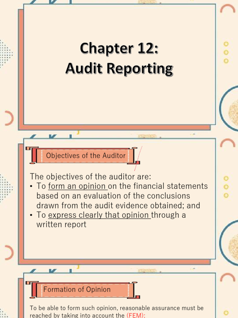 Chapter 12 - Audit Reporting | PDF | Auditor's Report | Audit