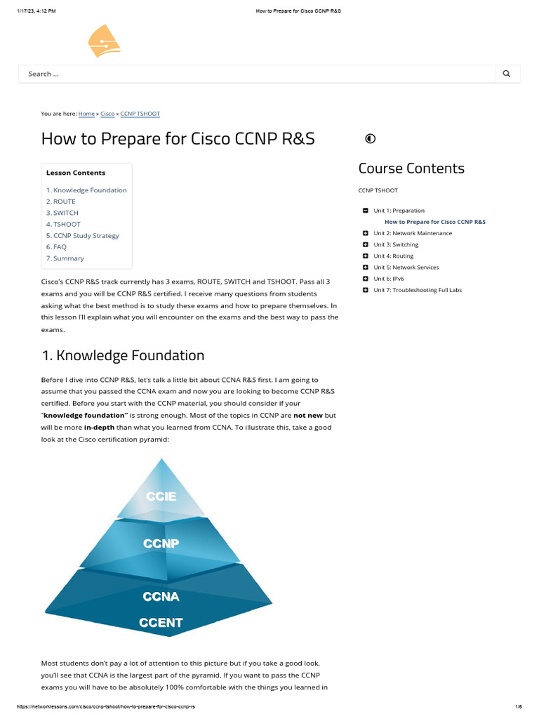 How to Prepare for Cisco CCNP R&S | PDF | Cisco Certifications | Computer Engineering