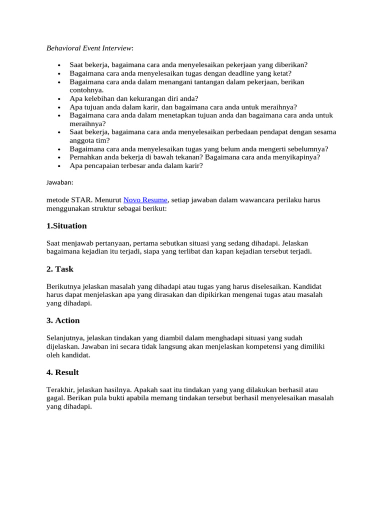 Behavioral Event Interview | PDF