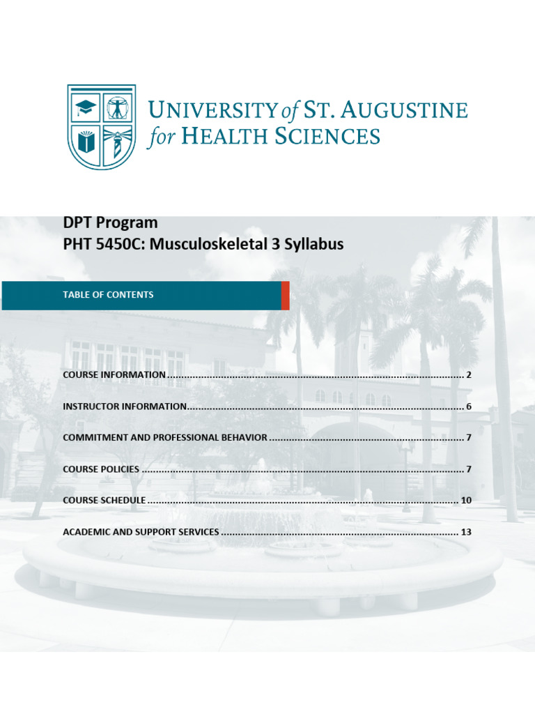 2023 Fall PHT 5450C - MSK 3 - Flex Safl | PDF | Physical Therapy | Back ...