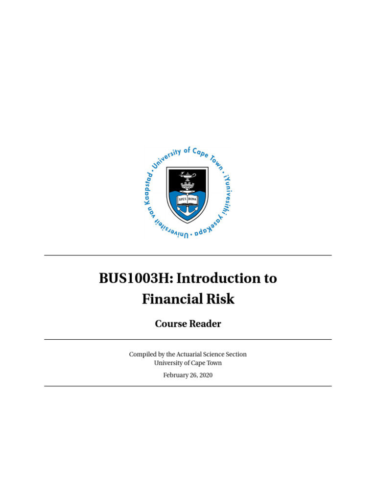 Intros Course Reader 2019 | PDF | Insurance | Present Value