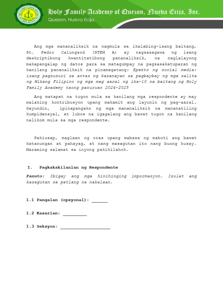 Pananaliksik NG Group 3 | PDF