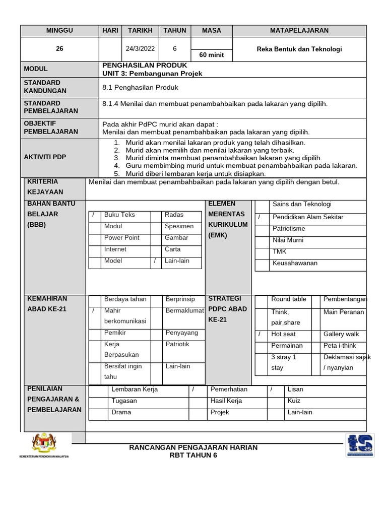 RBT Tahun 6 2022 M26 | PDF