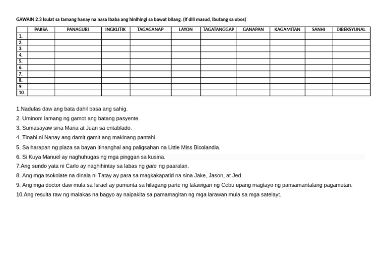 komplemento quiz | PDF