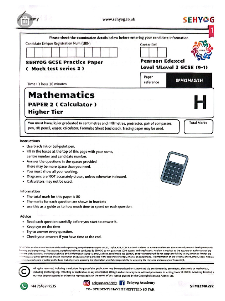 Maths Paper 2 | PDF